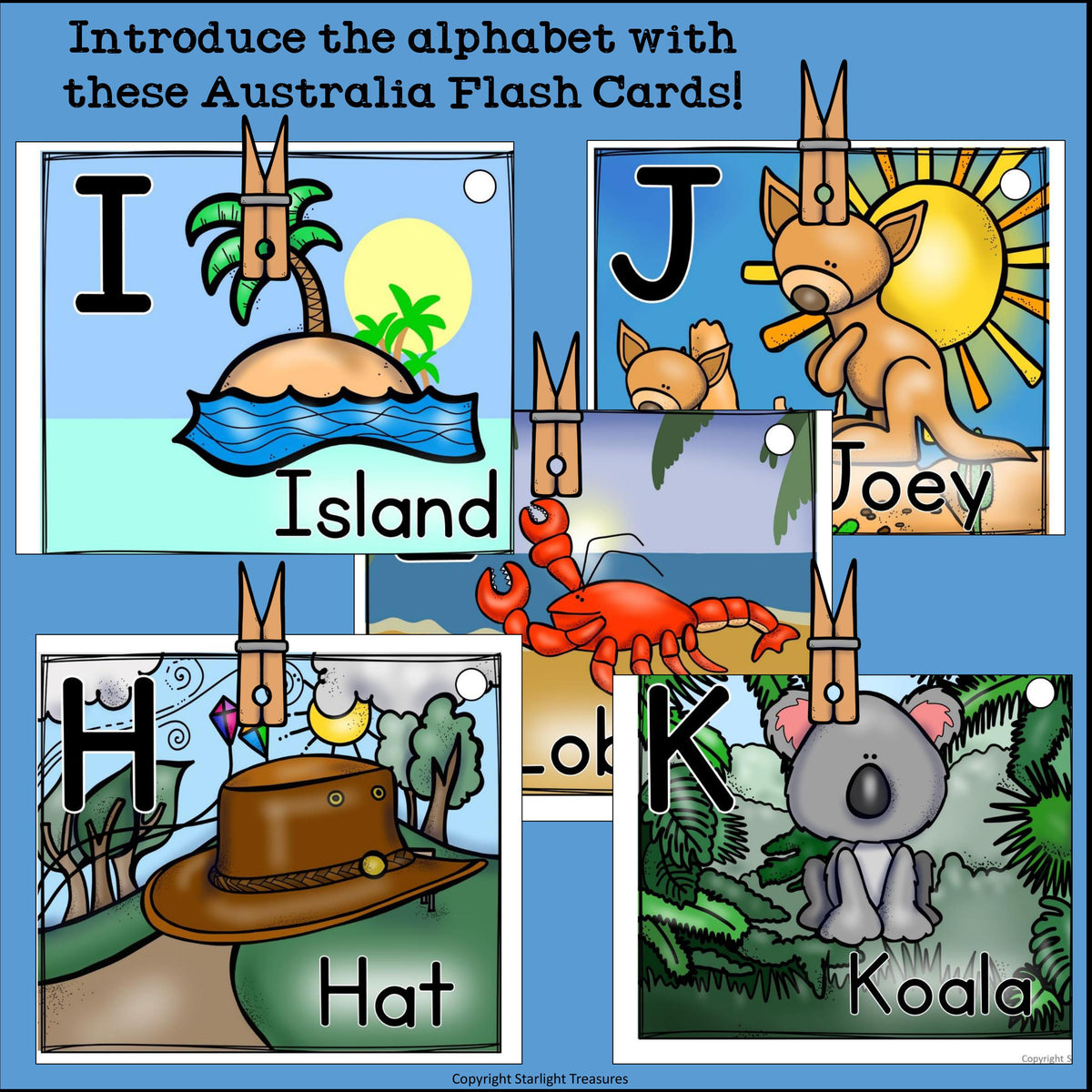 Alphabet Flash Cards for Early Readers - Country of Australia ...