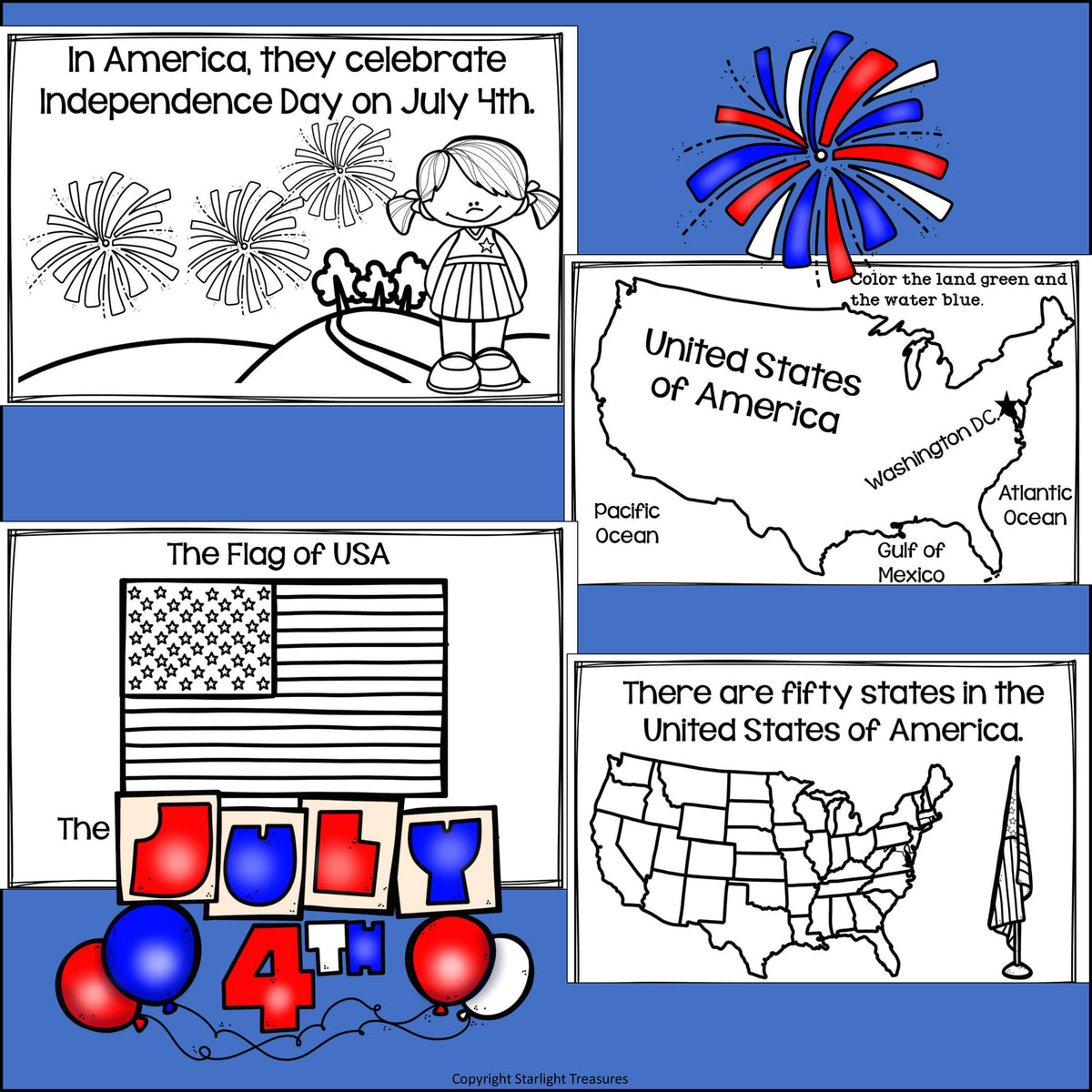 Independence Day Mini Book for Early Readers: July 4th – Starlight ...