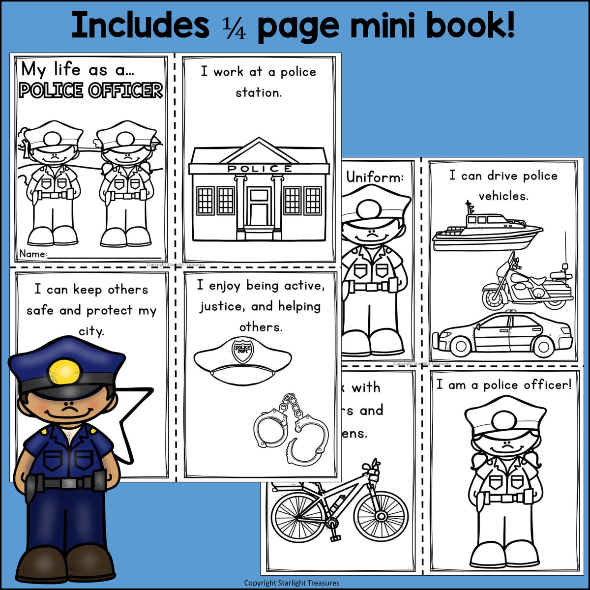 Police Mini Book for Early Readers - Careers and Community Helpers ...