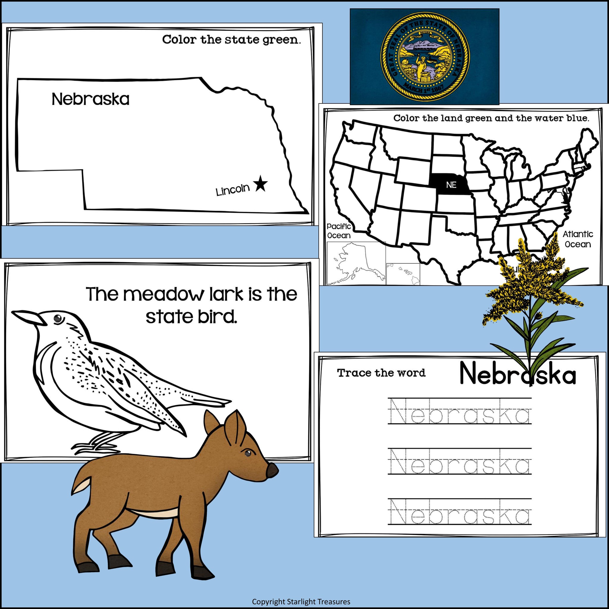 Nebraska Mini Book for Early Readers - A State Study – Starlight ...