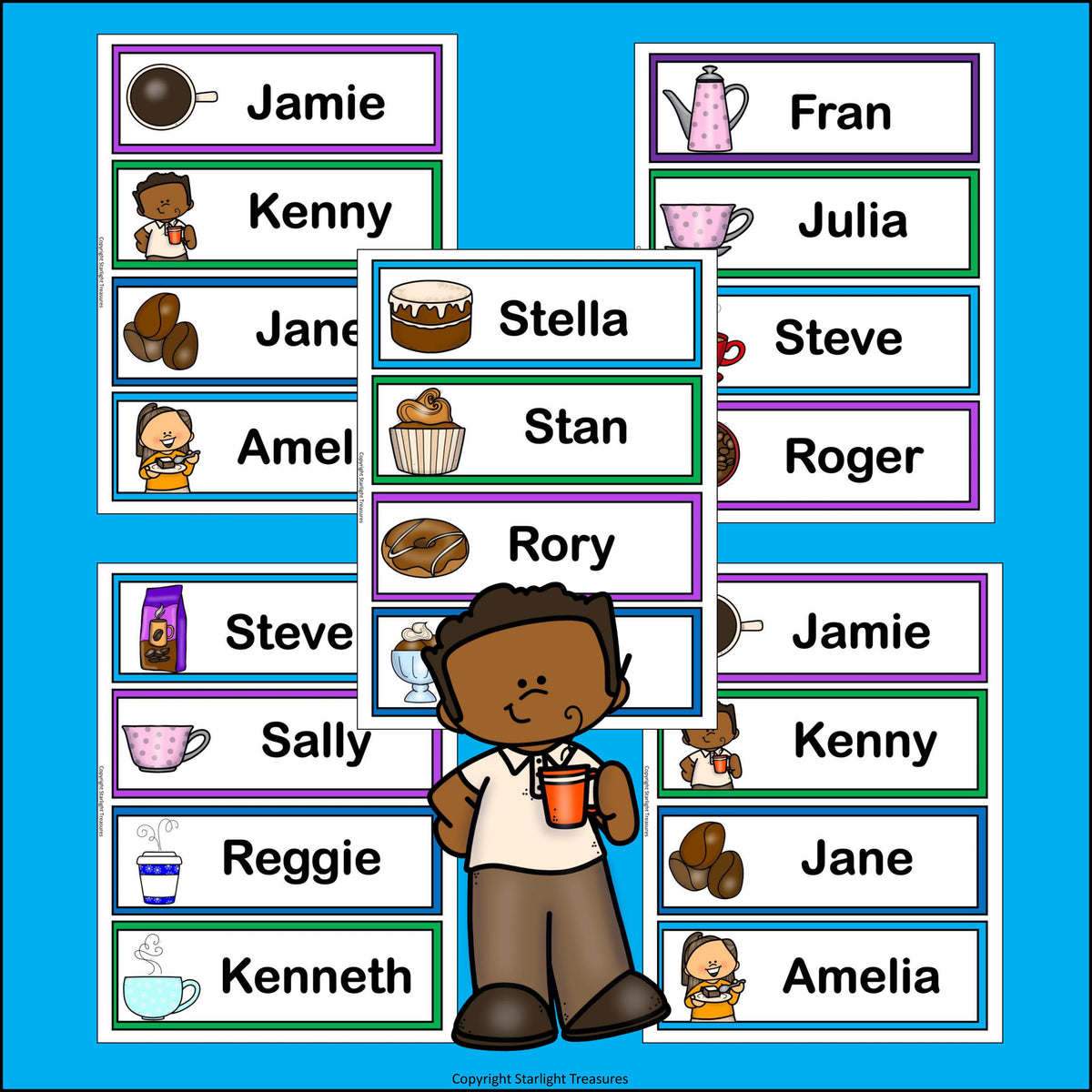 Coffee Desk Name Tags - Editable – Starlight Treasures LLC
