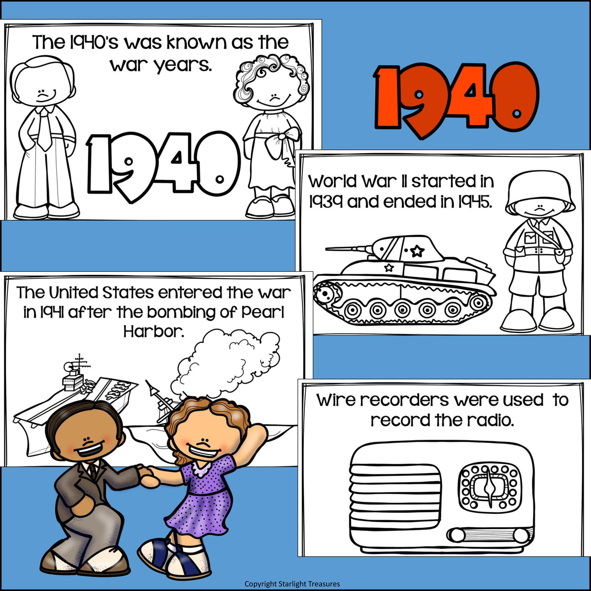 Decades: Life in the 1940s Mini Book for Early Readers – Starlight ...