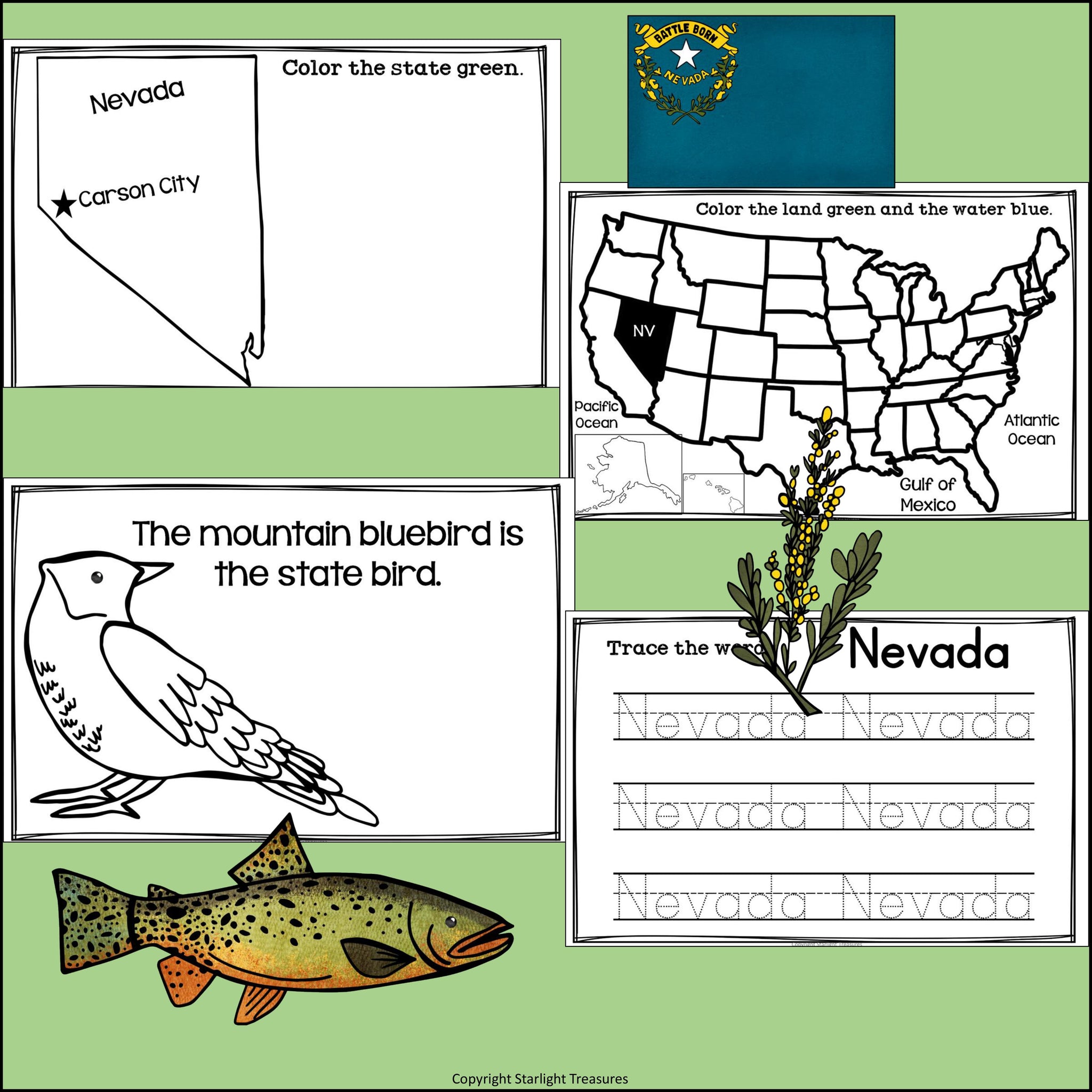 Nevada Mini Book for Early Readers - A State Study – Starlight ...