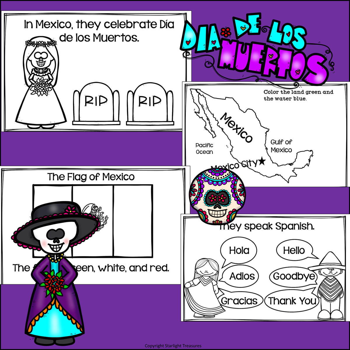 Day of the Dead Mini Book for Early Readers - Dia de los Muertos ...