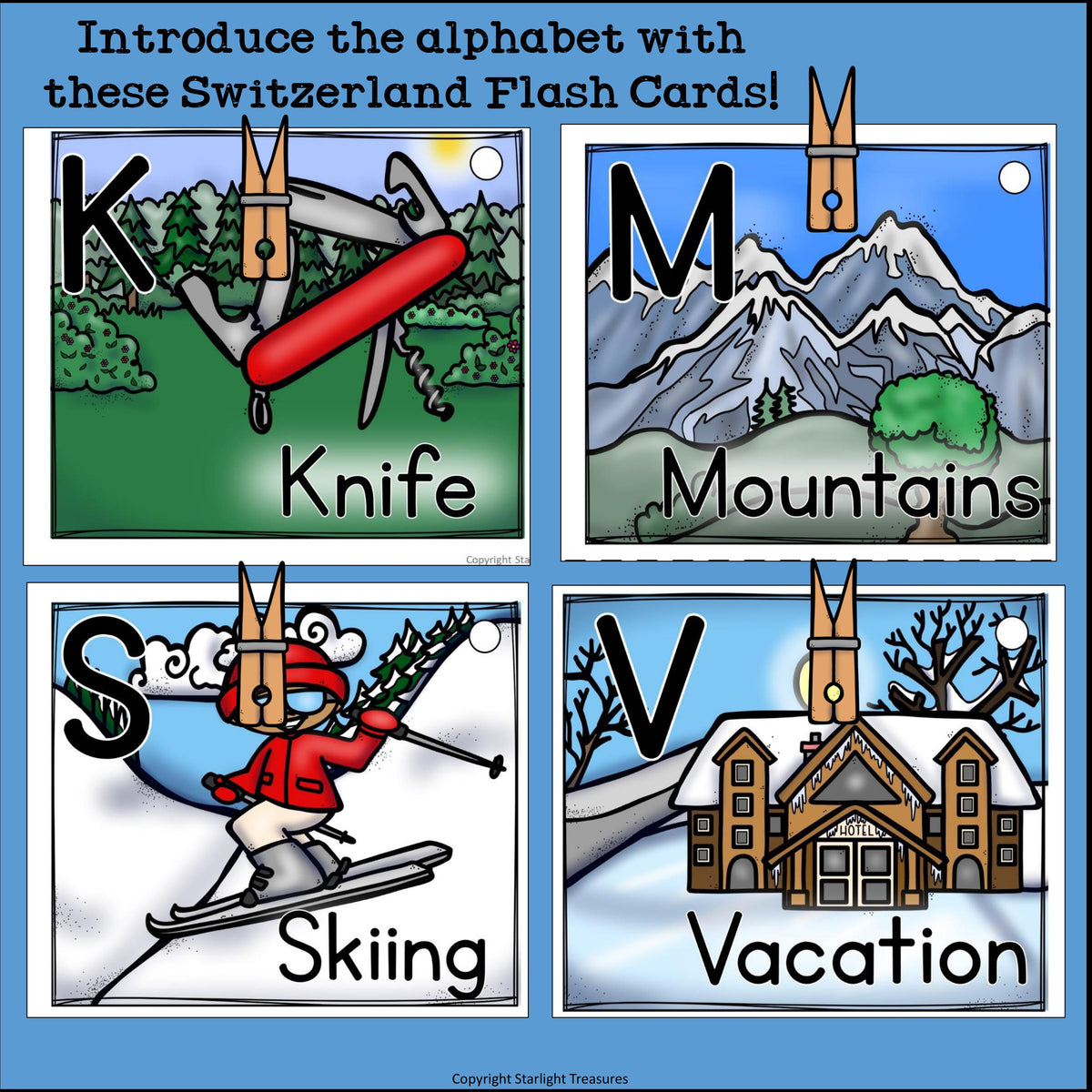 Alphabet Flash Cards for Early Readers - Country of Switzerland ...