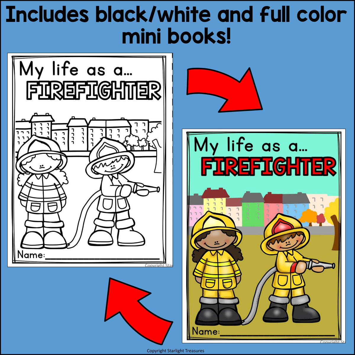 Firefighter Mini Book for Early Readers - Careers and Community Helper ...