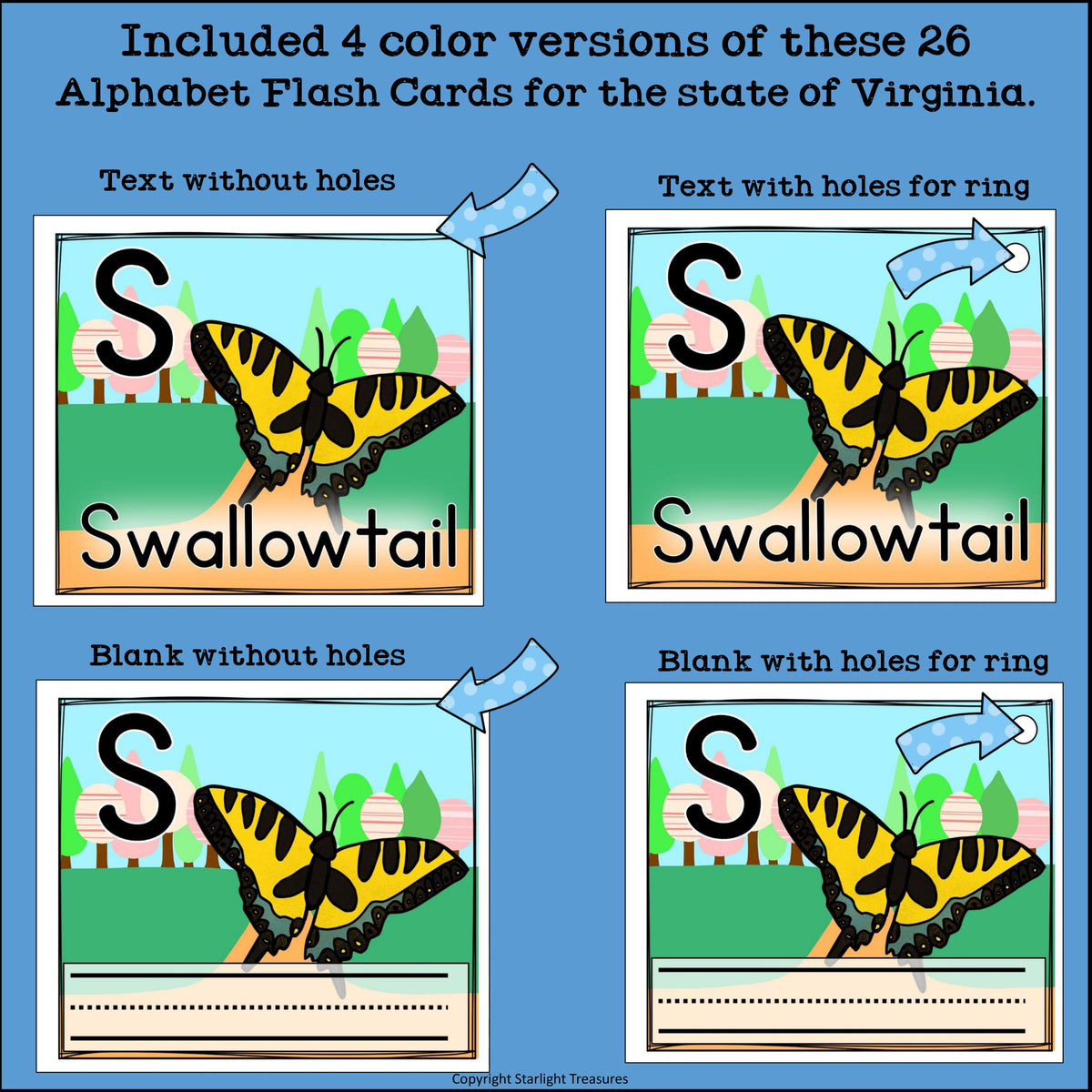 Alphabet Flash Cards for Early Readers - State of Virginia – Starlight ...