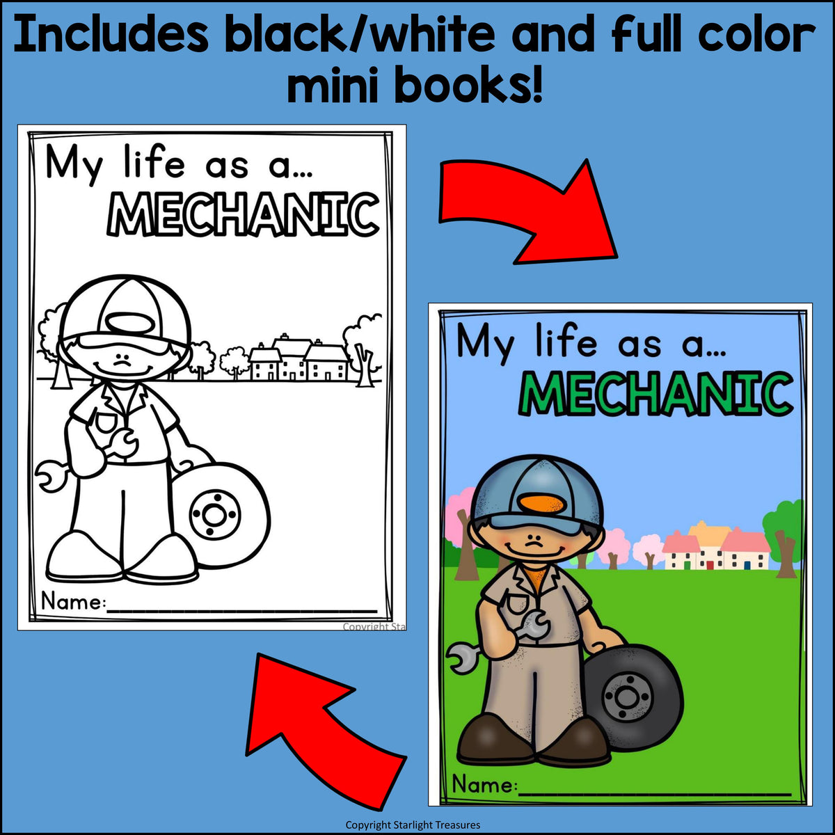 Mechanic Mini Book for Early Readers - Careers and Community Helpers ...
