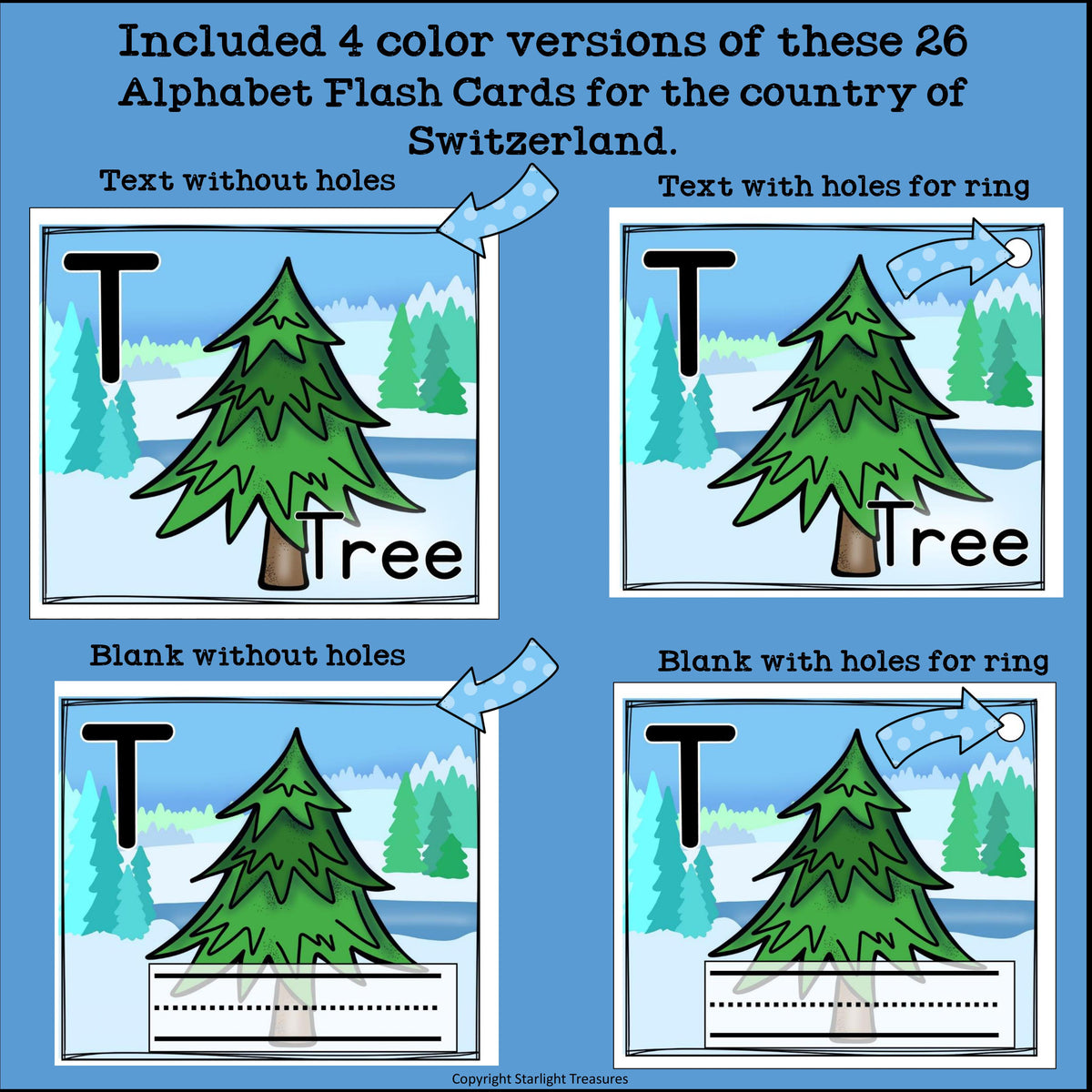 Alphabet Flash Cards for Early Readers - Country of Switzerland ...